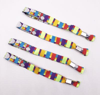 China Hot Sale Cheap Woven Rainbow Bracelet With Barrel Lock for sale
