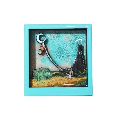 China Doelstelling Landbouwmarkt Schattige Van Gogh Schilderkoelkast Sticker met magneet Te koop