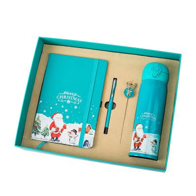 Cina Scatola regalo di Natale Set di 4 Notebook Bookmark Pen Thermos UV Printing 1 Color Graphics in vendita