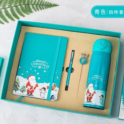 Cina Scatola regalo di Natale Set di 4 Notebook Bookmark Pen Thermos UV Printing 1 Color Graphics in vendita