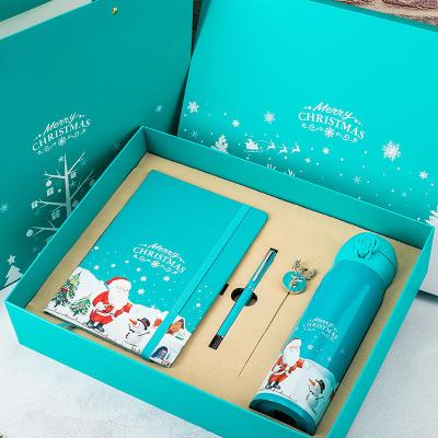 Cina Scatola regalo di Natale Set di 4 Notebook Bookmark Pen Thermos UV Printing 1 Color Graphics in vendita