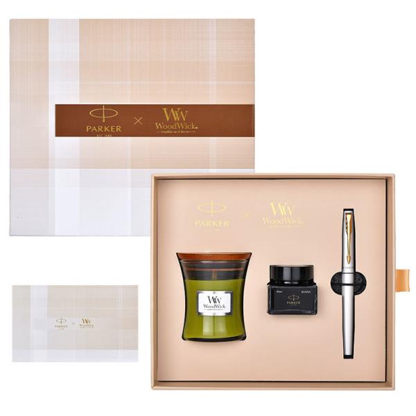 Quality Exclusive Father's Day Gift Wycombe Abbey XL White Gold Pen WoodWick Aromatherap for sale