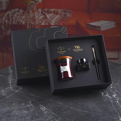 Cina XL Entry-Level Black Gold Ink Pen WoodWick Aromaterapia Set regalo nero per anniversario in vendita