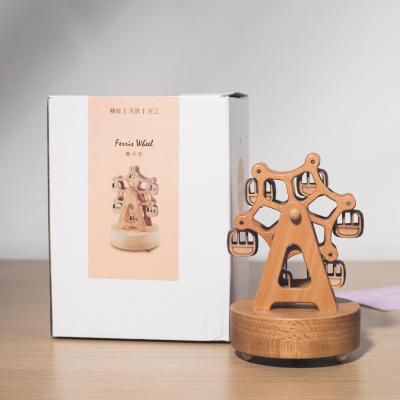 China Houten geluk reuzenrad Achtkleurige doos Creatieve esdoorn doos met UV-druk Te koop