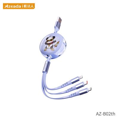 China Space Bear One to Three Fast Charging Telescopic Cable Compatible with Various Brands for sale