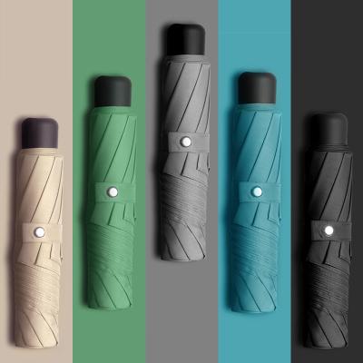 China Customer's Logo Anti-Tri-fold Manual Eight-Bone Folding Umbrella for Weather and Rain for sale
