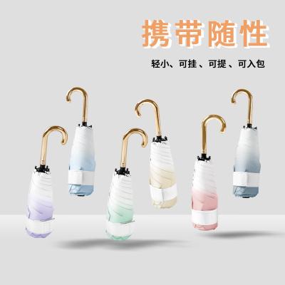 Cina Agenzia di viaggio raccomanda un ombrello da sole con colla nera a cinque pieghe in vendita