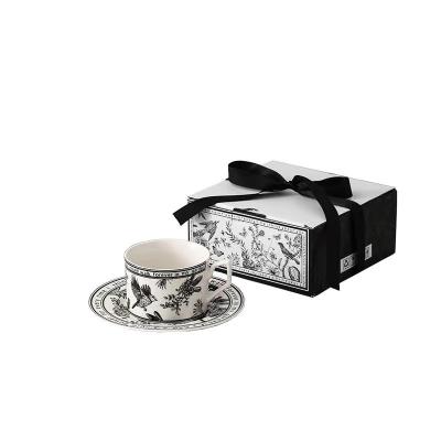 China Add a Pop of Color to Your Gifts with this French Retro Style Coffee Cup and Plate Set for sale
