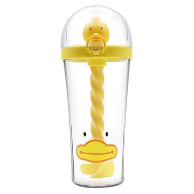 China 2 Color Graphics Little Yellow Duck Straw Cup Perfect Gift for Travel Agency Clients for sale