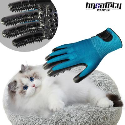 Cina Eliminatori di peli per animali da compagnia Guanti con punte metalliche Massaggio blu Pulire e rimuovere i peli galleggianti in vendita