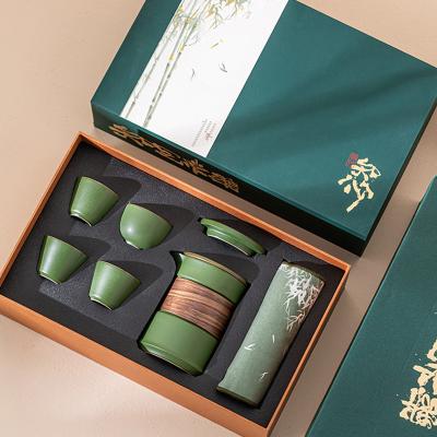 China Presentation Gift Set Customer's Logo Tea Set Teapot Master Cup Tea Cup*3 Tea Towel*1 for sale