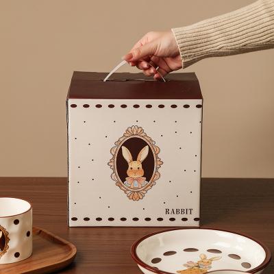China Easter Occasion Vintage Rabbit Ceramic Tableware Set with UV Printing Techniques for sale
