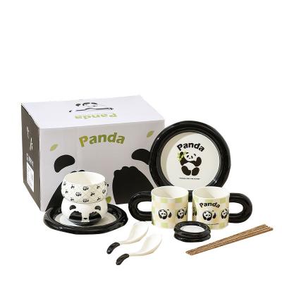 China Mejore su experiencia de comedor en hoteles y resorts con el conjunto de caja de regalo de cerámica Panda Cub en venta