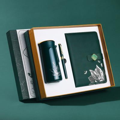 China Color Printed Business Gift Set Notepad Insulation Cup and Pen for Customized Logo for sale