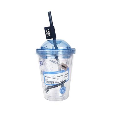 Cina High Beauty Instagram Straw Cup Creative Plastic Double Layer Water Cup per regalo estivo in vendita