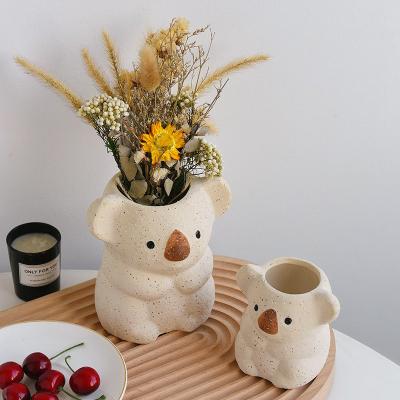 Cina Giornata del Padre Stile creativo europeo Animali cartoni animati Vaso di fiori in ceramica Decorazione regalo in vendita