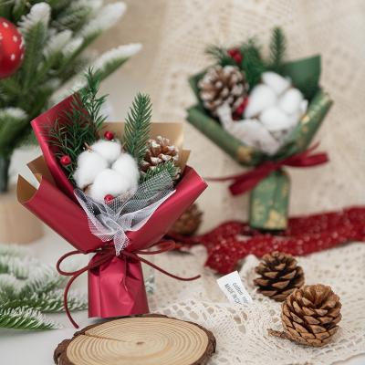 Cina Bouquet natalizio festivo con fiori secchi e cotone Target End User Travel Agency in vendita