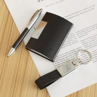 China Custom Logo Practical Business Card Holder Keychain Pen for Customers and Office Gifts for sale