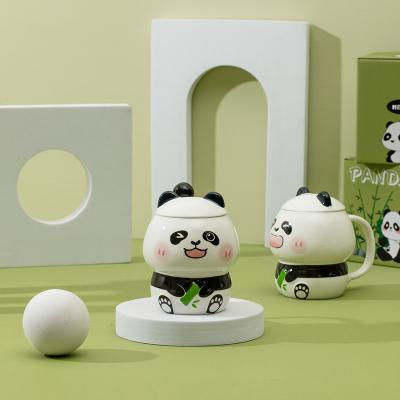 Cina Uso Scenari Gioielli d'affari Cartoon carino Panda Tazza ceramica per aziende di tazze in vendita