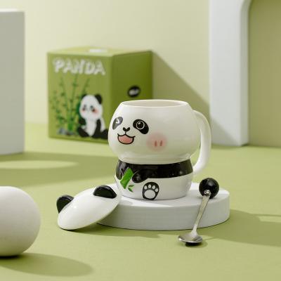 Cina Uso Scenari Gioielli d'affari Cartoon carino Panda Tazza ceramica per aziende di tazze in vendita