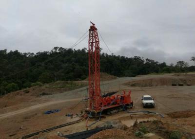 China TRUCK MOUNTED WATER WELL DRILLING RIG TOP HEAD DRIVE  USE MUD AND DTH HAMMER for sale
