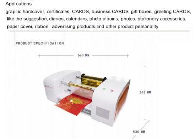 China Table Top Plateless Digital Hot Foil Stamping Machine Network Interface 800x400x350mm for sale