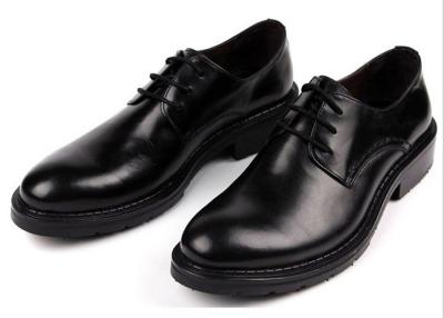 Cina Calzature artigianali maschili con pizzo nero calzature confortevoli con piattaforme spesse in vendita