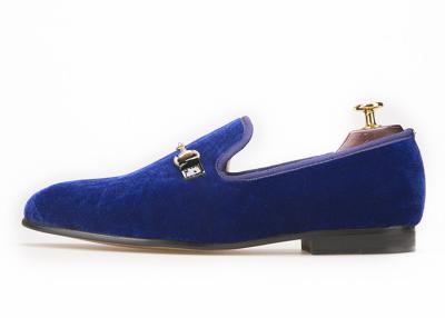 Cina Motif Blu Abito di velluto maschile Scarpe da sole, Borgoña Loafers Maschile Scarpe da sole in vendita