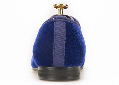 Cina Motif Blu Abito di velluto maschile Scarpe da sole, Borgoña Loafers Maschile Scarpe da sole in vendita