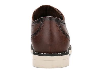 Cina Logo Stampato Uomo Scarpe Derby in pelle nera Custom Scarpe artigianali marroni Casual in vendita