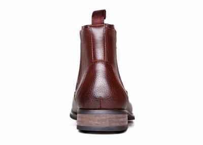 China Martin Mensen enkelschoenen Ronde teen Custom Echte lederen bruine laarzen Te koop