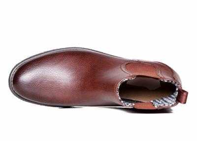 China Martin Mensen enkelschoenen Ronde teen Custom Echte lederen bruine laarzen Te koop
