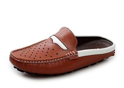 China Mode Zomer Echt leder Mensen Sandalen / Mensen Koeien Slippers Te koop