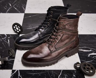 Comfortable Autumn Mens Boots Breathable Mens High Top Casual Shoes