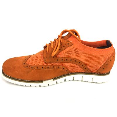 China Flyknit Suede Mens Leather Casual Shoes , Leisure Knitted Canvas Shoes for sale