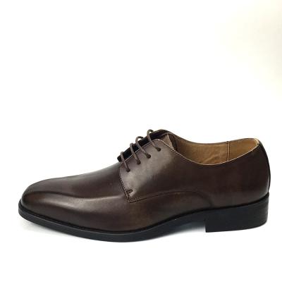 China Brown Color Mens Leather Casual Shoes Low Heel Shoe Height Business Affairs Style for sale