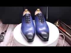 Retro Vintage Mens Leather Dress Shoes , Men Leather Lace Up Brogue Shoes