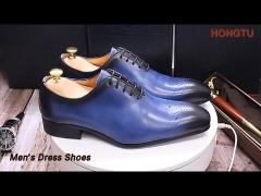 Vintage Men's Dress Shoes Genuine Leather Lace Up Brogue Oxfords