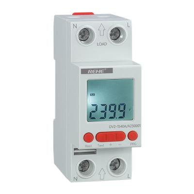 China DV2-1S40A Single Phase Digital LCD Under Voltage Over Voltage Auto Reset Protecter Device for sale
