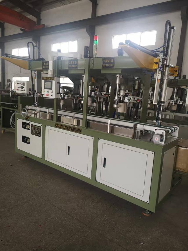 Close-up view of melamine tableware edge grinding process