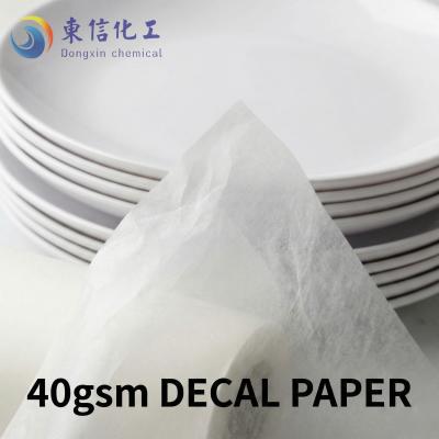 China 40gsm Melamine Decal Base Paper Break Resistant For Tableware Molding for sale