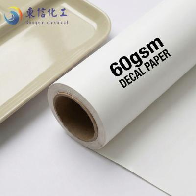China 60gsm Heavyweight Melamine Decal Paper High Opacity For Black Melamine Tableware for sale