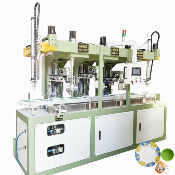 Quality Melamine Tableware Edge Finishing Machine Dual Station Fully Automated for sale