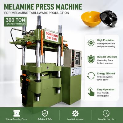 China Automatic Melamine Press Machine with PLC Control, Multi-zone Heating & 200-1000 Ton Pressure for Tableware Production for sale