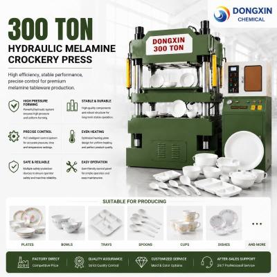 China 300T Hydraulic Melamine Press Machine With PLC Control and Four Column Hydraulic Frame for Tableware Production for sale