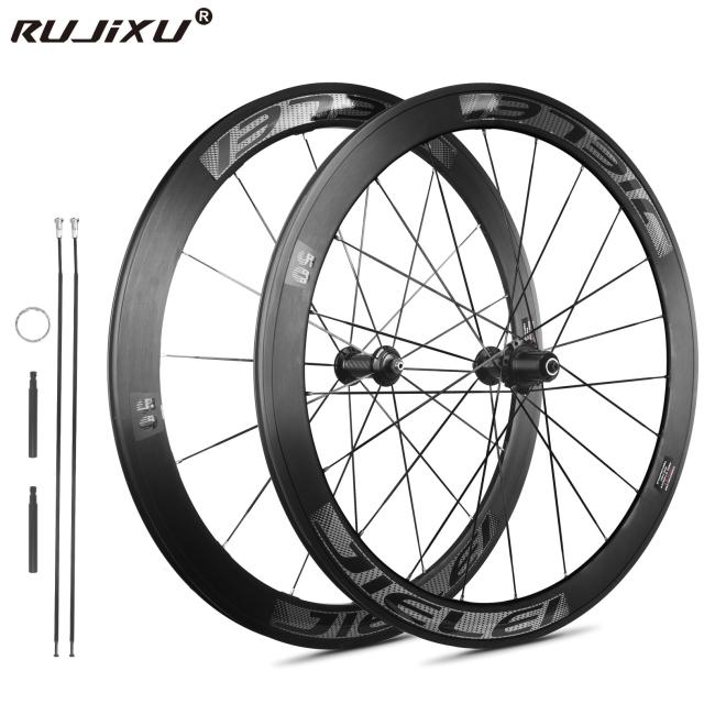 JIELEI 700C Road Bike Wheelset Aluminum Alloy 30/40/50mm Height V Brake Carbon Fiber Hub Clincher Premium Bicycle Wheel