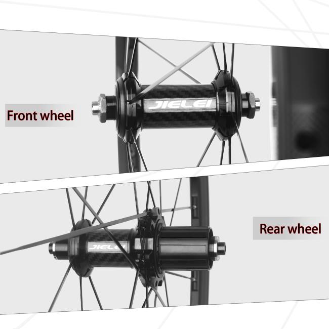 JIELEI 700C Road Bike Wheelset Aluminum Alloy 30/40/50mm Height V Brake Carbon Fiber Hub Clincher Premium Bicycle Wheel