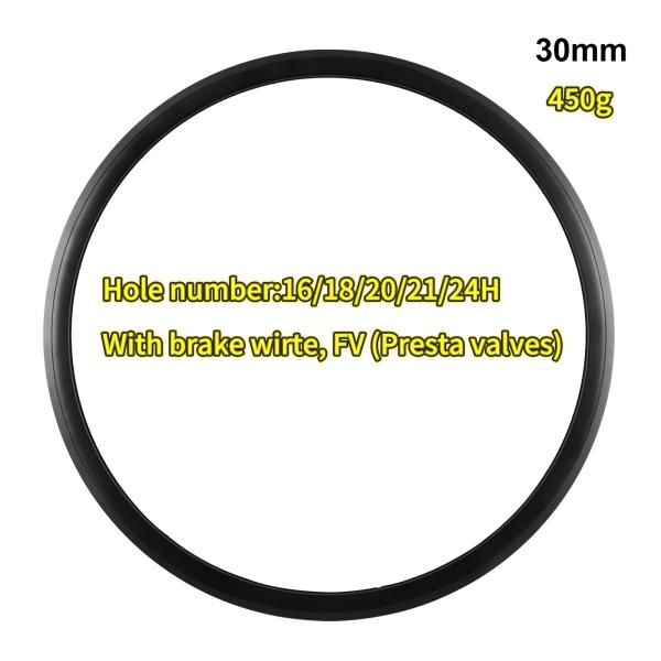 Quality High Frame Aluminum Alloy Road Bike Wheel Rim V Brake 700C 30/40/50mm for sale