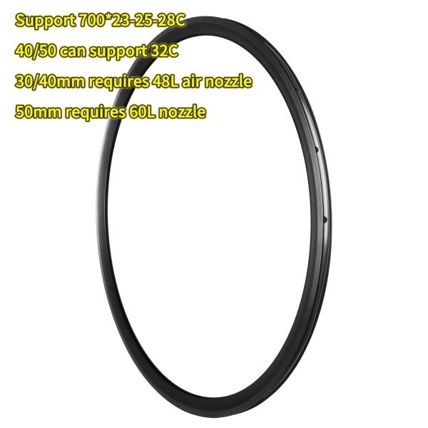 Quality High Frame Aluminum Alloy Road Bike Wheel Rim V Brake 700C 30/40/50mm for sale