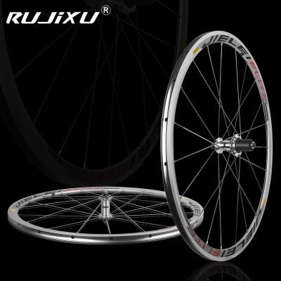 China JIELEI 700C Road Bike Wheelset 30mm Aluminum Alloy with V-Brake Hub Clincher Silver Rim Disc Brake System Rim Depth 30.0mm for sale